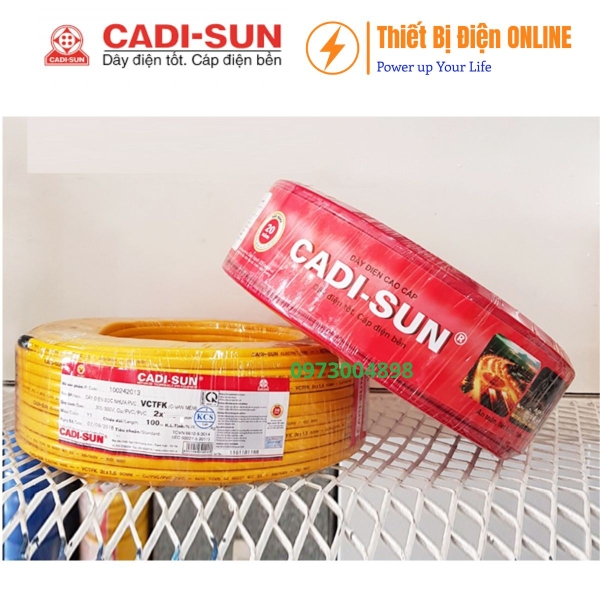 Cadisun VCTFK 2x2.5mm2 Cu/PVC/PVC Dây đôi dẹt ovan