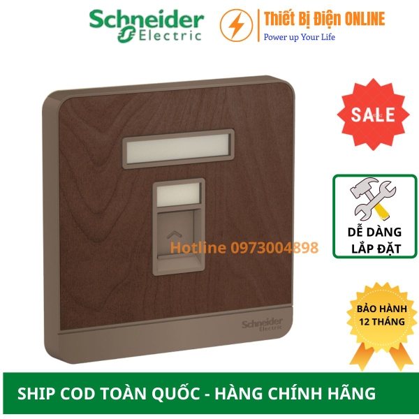 E8331RJS4_WD Schneider ổ cắm điện thoại AvatarON màu gỗ