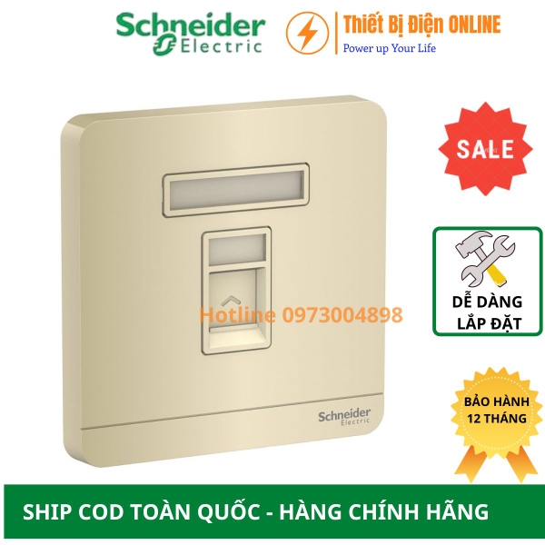 Ổ cắm điện thoại Schneider E8331RJS4_WG_G19 AvatarON màu vàng