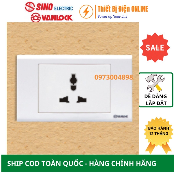 S18UE2 Ổ cắm đôi 3 chấu Sino Vanlock S18