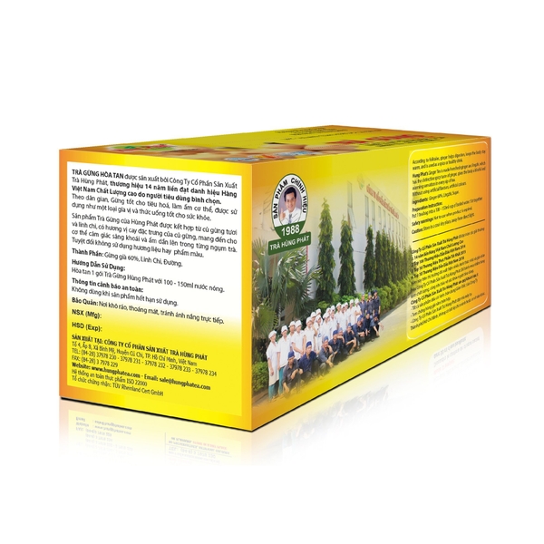 Trà Gừng Hòa Tan Hộp 200g 20 Gói - Instant Ginger Tea