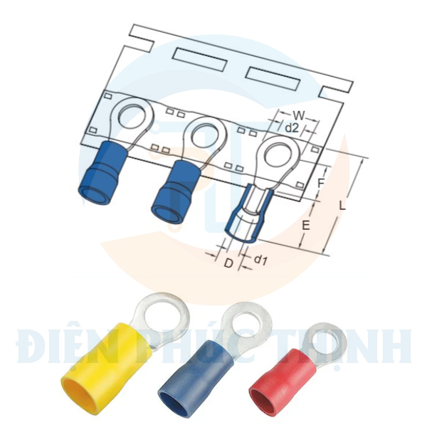 KST-RV2-6-T / Đầu Cosse Tròn Bọc Nhựa KST 1.5-2.5 mm2 (100 Cái/Bịch ...