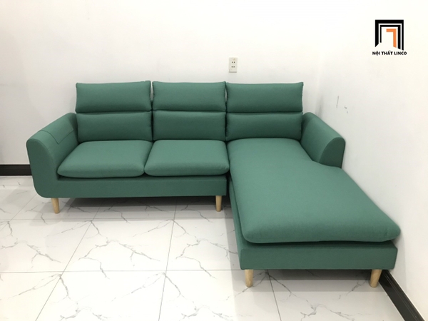 Set ghế sofa góc chữ L 2m2 x 1m6 GT3 xanh ngọc phòng khách