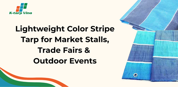 Lightweight Color Stripe Tarp for Markets, Trade Fairs & Festivals