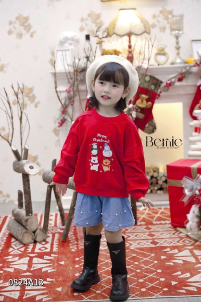 BERNIE_ÁO NOEL ĐỎ 4 HỌA TIẾT NOEL DỄ THƯƠNG CHO BÉ TRAI GÁI
