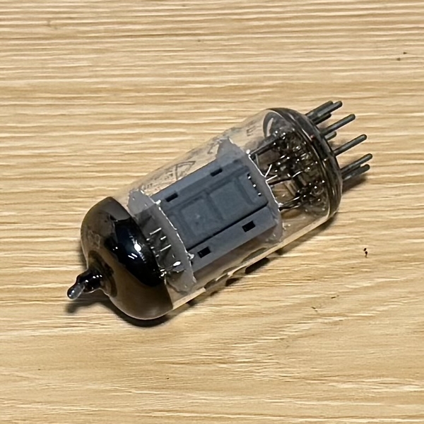 One Telefunken ECC82/12AU7 vacuum tube with logo on the bottom, ribbed ...