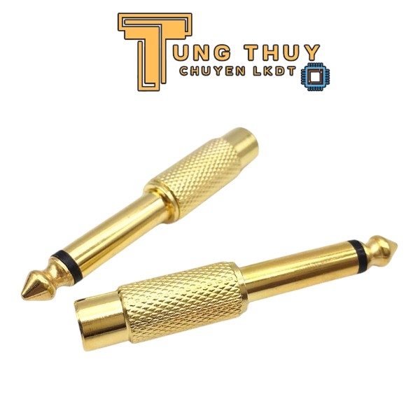 Jack Chuyển Đổi 6 Ly ( 6.35mm ) Ra AV, Hoa Sen Mạ Vàng