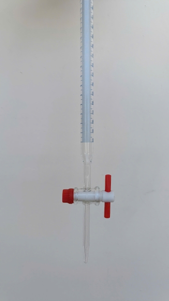 Buret thẳng khóa thủy tinh 50ml, Class B, Hãng OMSONS GERMANY
