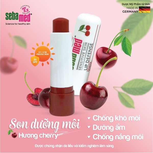 Son dưỡng bảo vệ môi hương cherry Sebamed pH5.5 (4.8g)
