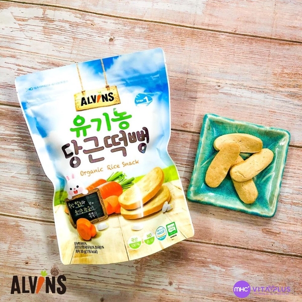Bánh gạo ăn dặm hữu cơ cho bé vị cà rốt Alvins 30g
