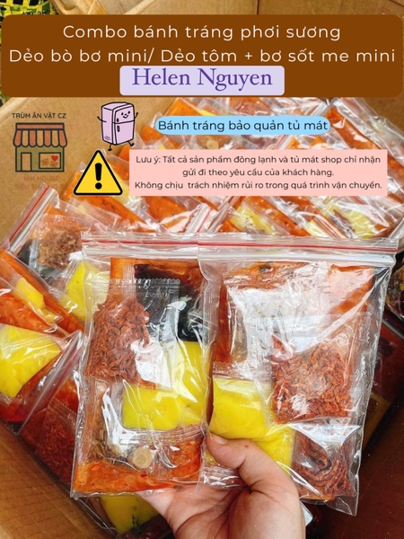 COMBO SOFT RICE PAPER WITH SHRIMP + MINI TAMARIND SAUCE AVOCADO SET 100G