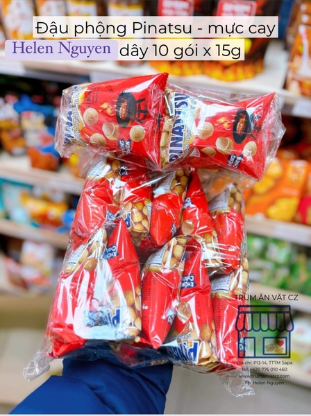 PINATSU PEANUTS WITH COCONUT FLAVOR / SPICY SQUID (PACK OF 10 BAGS X 15G)