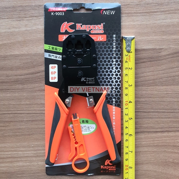 Kềm bấm đầu mạng cos line hãng Kapusi K-9003, 3 đầu tích hợp 4P, 6P, 8P