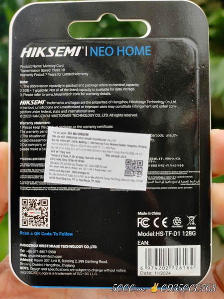 HIK-SEMI 128GB - Thẻ nhớ chính hãng HIKVISION | Lifetime | Thùng 20 Hộ