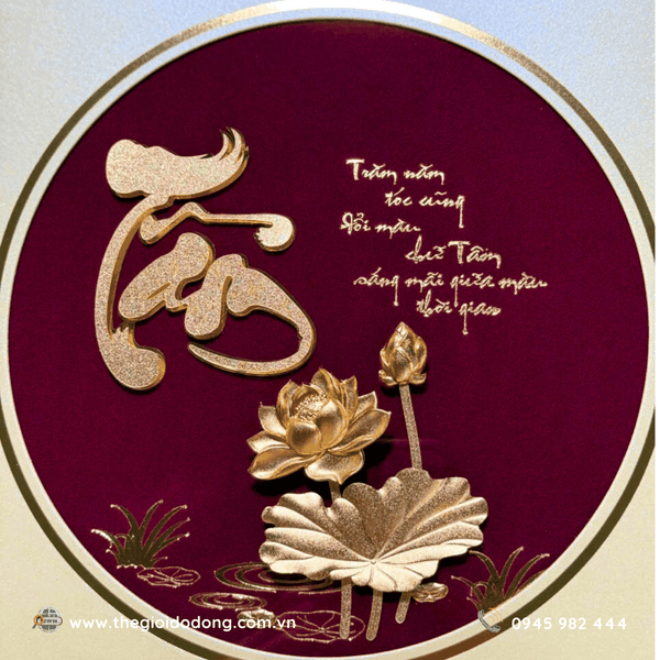 Tranh Chữ Tâm dát vàng 24k | Quà Tặng Mạ Vàng | Quà Tặng Tri Ân Thầy Cô ...