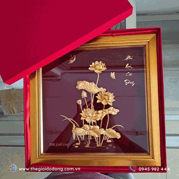 Tranh Hoa Sen dát vàng Phú Quý Cát Tường – Quà tặng sang trọng, ý nghĩa ...