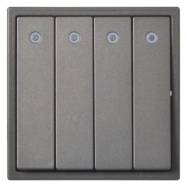 Module Công tắc bốn vuông 1 chiều màu Xám có đèn LED Simon i7 701043 ...
