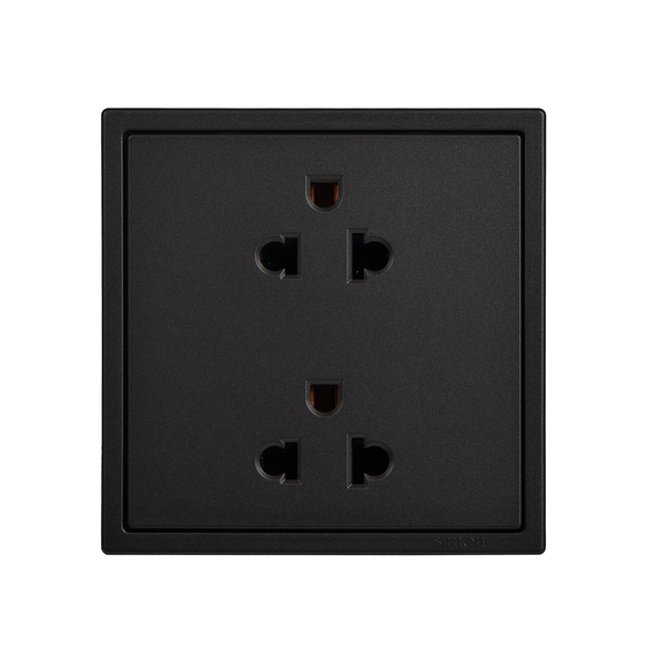 Module Ổ cắm đôi 3 chấu thường 16A/220V màu đen Simon I7 711287-26