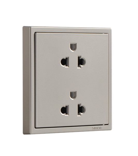 Module Ổ cắm đôi 3 chấu thường chuẩn Âu Mỹ 16A/220V màu sâm panh Simon ...
