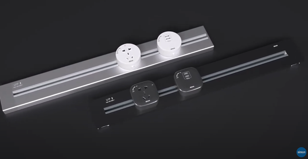 Thanh ray điện lắp âm Simon Track socket FTS5012-SL màu trắng