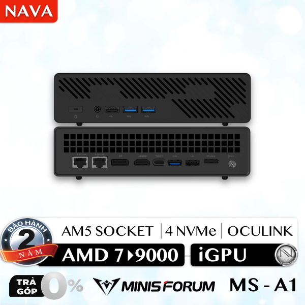Minisforum MS-A1 AMD Ryzen 7000 đến 9000 series Desktop socket AM5⏐Mini ...