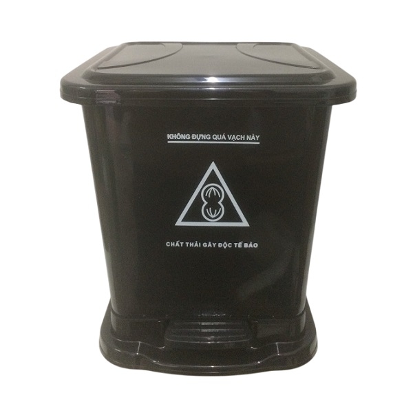 Thùng rác y tế 30 lít màu đen | Bán thùng đựng rác, thùng rác inox ...