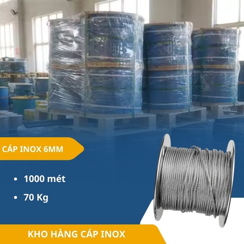 Cáp Inox 6mm (6 Ly) Giá Sỉ | Inox 304/316 Bền Đẹp 2026