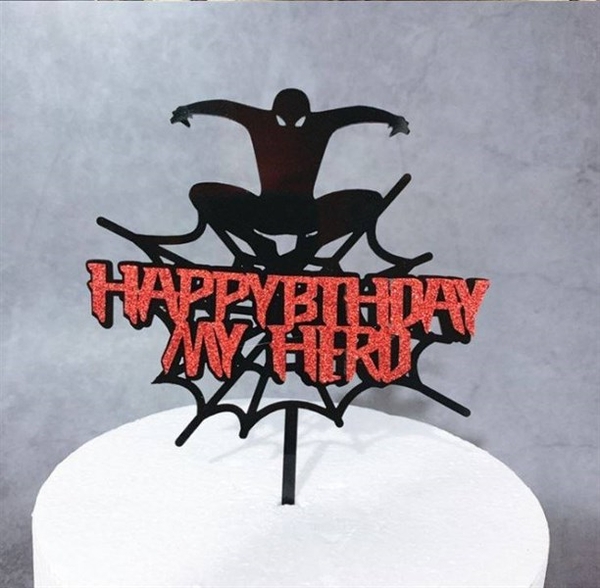 Topper mica HPBD My Hero đen