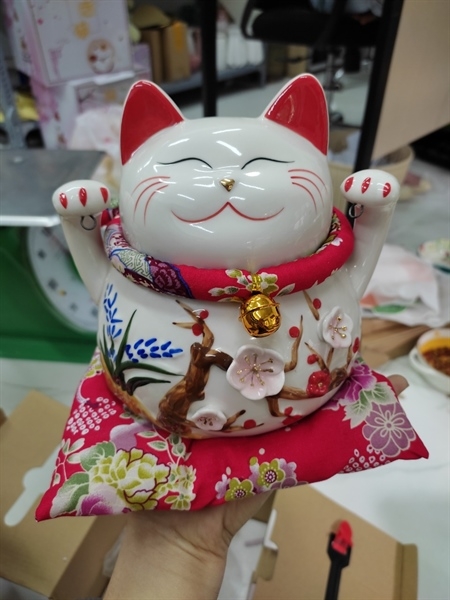 Mèo thần tài Meko nhật Hoa đào size 17*15.5cm