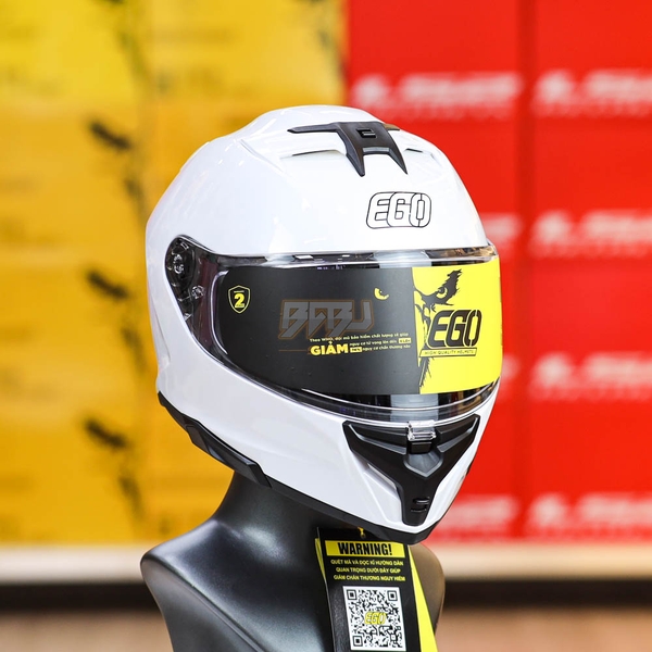 Mũ Fullface 2 Kính Ego E82 Trắng Bóng Lót Êm - babuphuot.vn