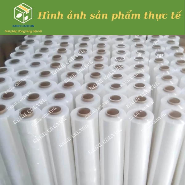 Màng PE 5,5kg khổ 50cm - Màng co - Màng chít quấn hàng - Xanh Carton