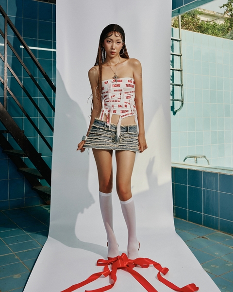 BAE Printed Strapless Top