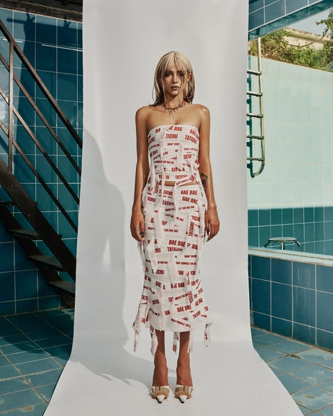 BAE Printed Strapless Top