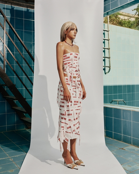 BAE Printed Strapless Top