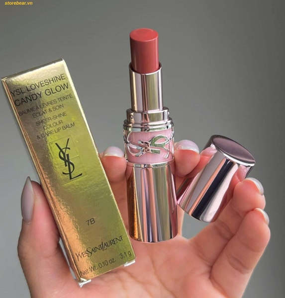 Son Dưỡng YSL Loveshine Candy Glow 7B Nude Pleasure – Màu Cam Nude