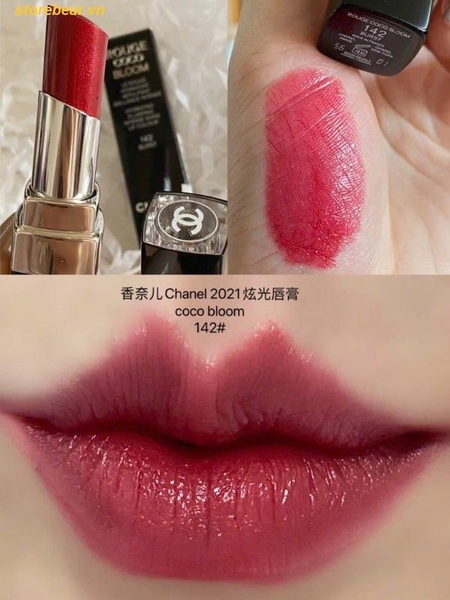 Son Chanel Rouge Coco Bloom Lip Colour 142 Burst – Màu Đỏ Trầm Pha Hồng ...