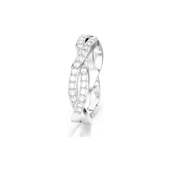 SWAROVSKI Infinity ring (Round cut, White, Rhodium plated) - RINGS - N