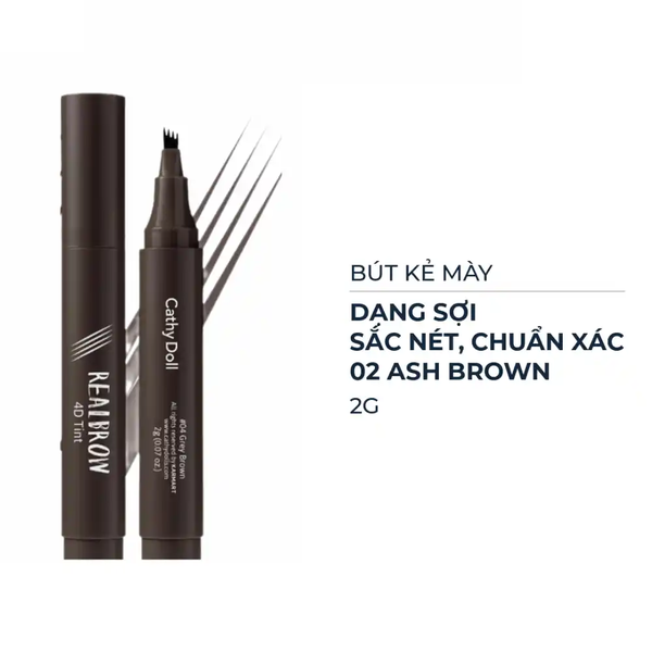 Bút kẻ chân mày Cathy Doll dạng sợi - 02 Ash Brown/03 Dark Brown/04 Gr