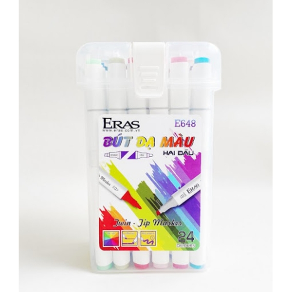Bút Dạ 24 Màu Eras 2 Đầu E648