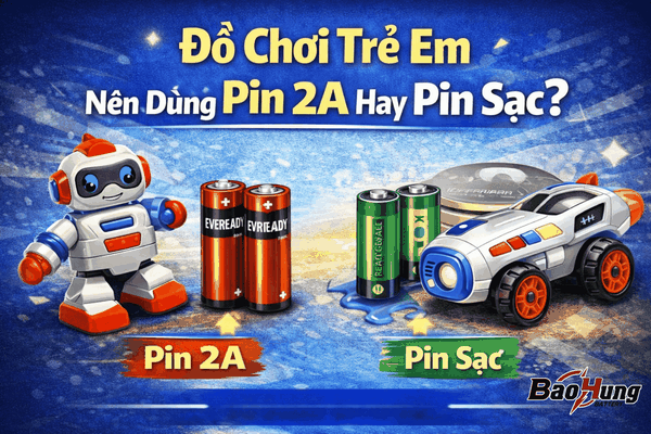 Đồ Chơi Trẻ Em Nên Dùng Pin 2A Hay Pin Sạc?