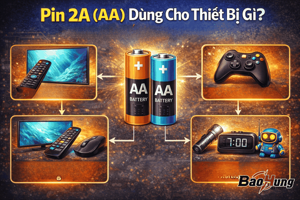 Pin 2A (AA) Dùng Cho Thiết Bị Gì? Danh Sách Ứng Dụng Thực Tế
