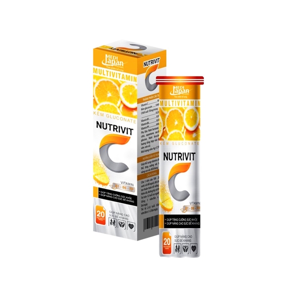Viên sủi Multivitamin Nutrivit C bổ sung vitamin cho cơ thể (hộp 1 tuýp ...