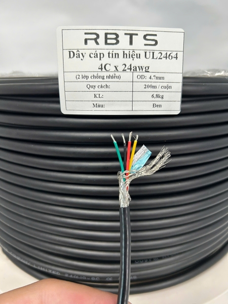 Dây cáp tín liệu UL2464 4 lõi 20awg, 22awg, 24awg, 26awg - 2 lớp chống