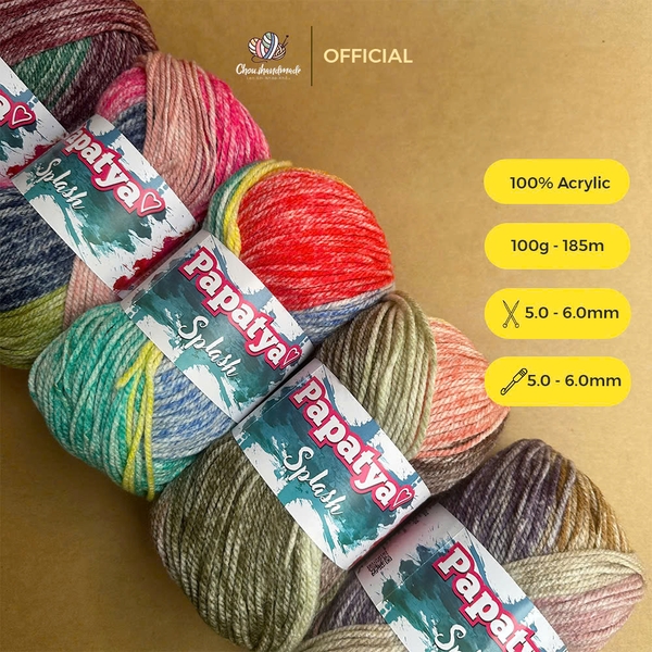 Len Papatya Splash nhập từ Papatya, đan móc áo, váy, khăn