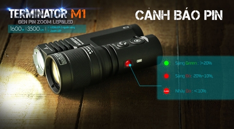 Đèn pin ACEBEAM M1 Terminator sáng 3500lm chiếu xa 1600m LED & LEP zoom