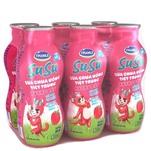 Sữa chua uống tiệt trùng hương Dâu SuSu Vinamilk (80ml*6chai) Siêu thị ...