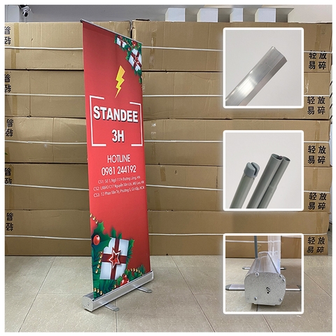 【Standee cuốn】Chân Standee Cuốn Nhôm, Banner Cuốn Giá Rẻ | 3H