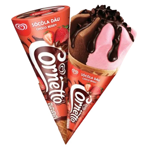 Kem ốc quế socola dâu Wall's Cornetto Choco Berry 110ML | Kim Phúc