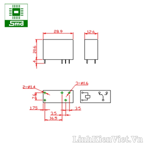 Relay SONGLE SMI-24VDC-SL-C (10A - 5 chân) – Linh kiện điện tử SMD