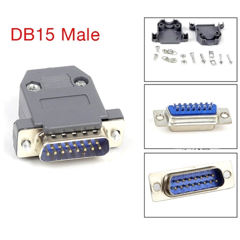 DB15 Đực thẳng/Đực thẳng + vỏ nhựa – Linh kiện điện tử SMD